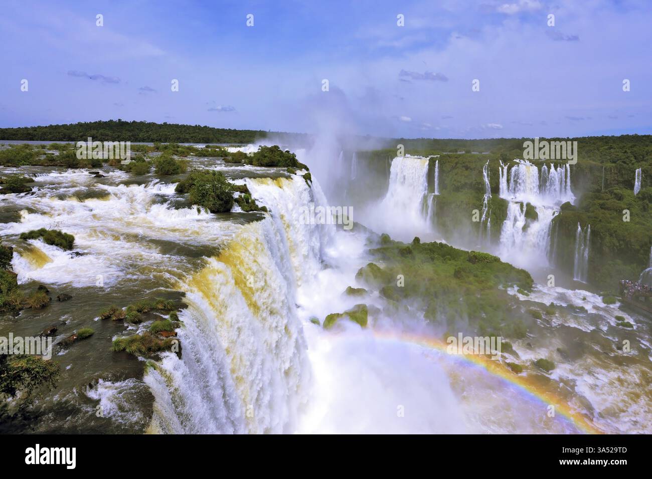 The roaring waterfalls in South America - Iguazu. Blanker jet fall ...