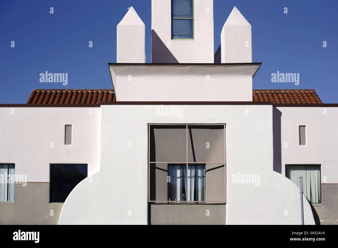 San Juan Capistrano, United States - December 25, 2015: A tower and bay ...