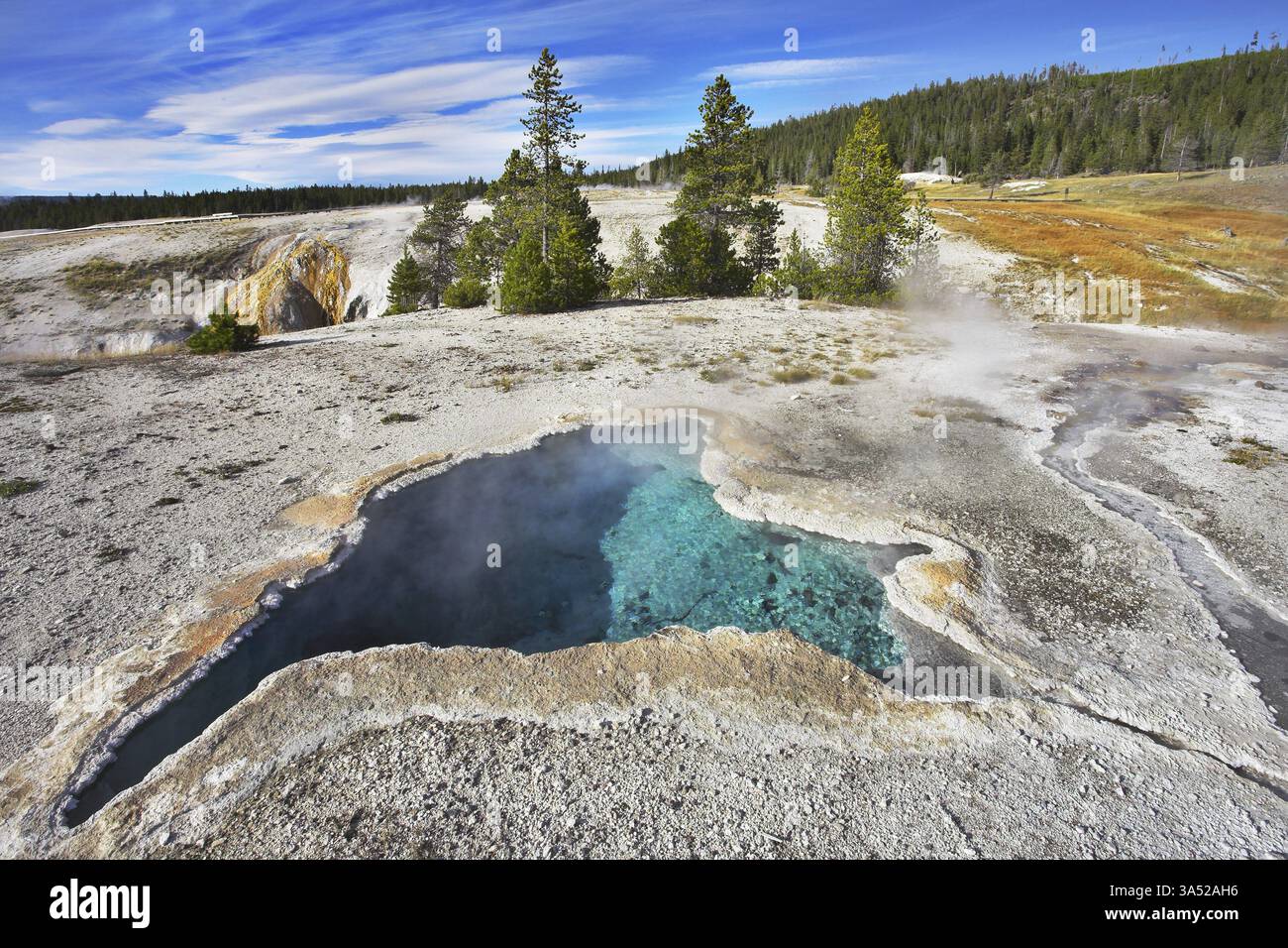 The most beautiful hot spring in park - The Blue star spring Stock ...