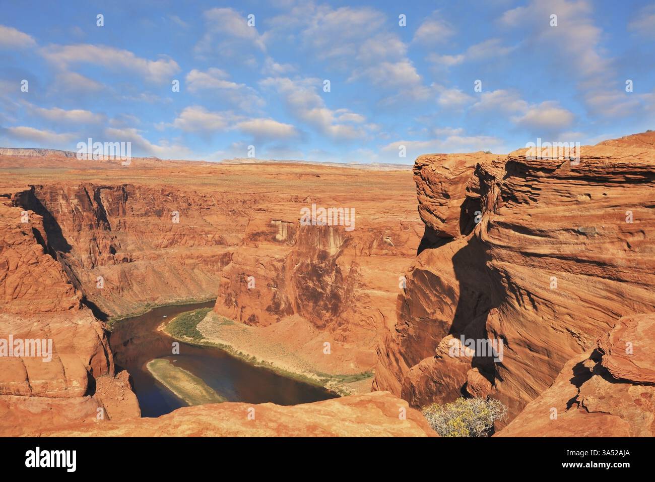 The famous Colorado River in the picturesque Horseshoe bend. Red Desert ...