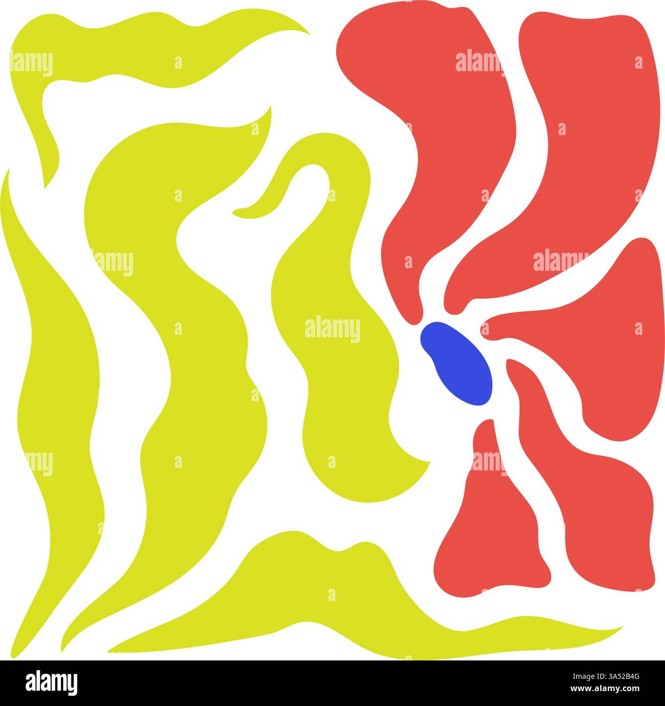 floral abstract square flowers cartoon vector illustration Stock Vector ...