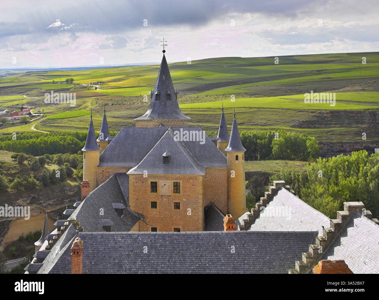 Magnificent medieval palace on surburb of the Spanish ancient city of ...