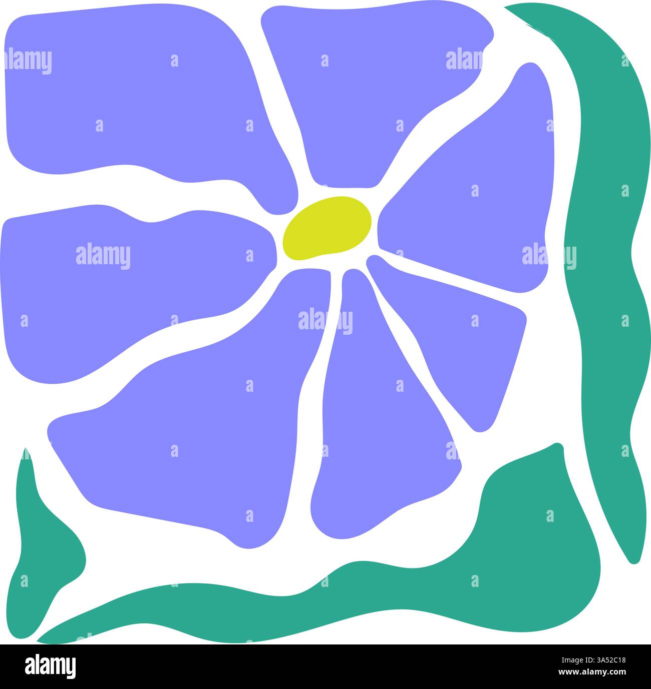 modern abstract square flowers cartoon vector illustration Stock Vector ...