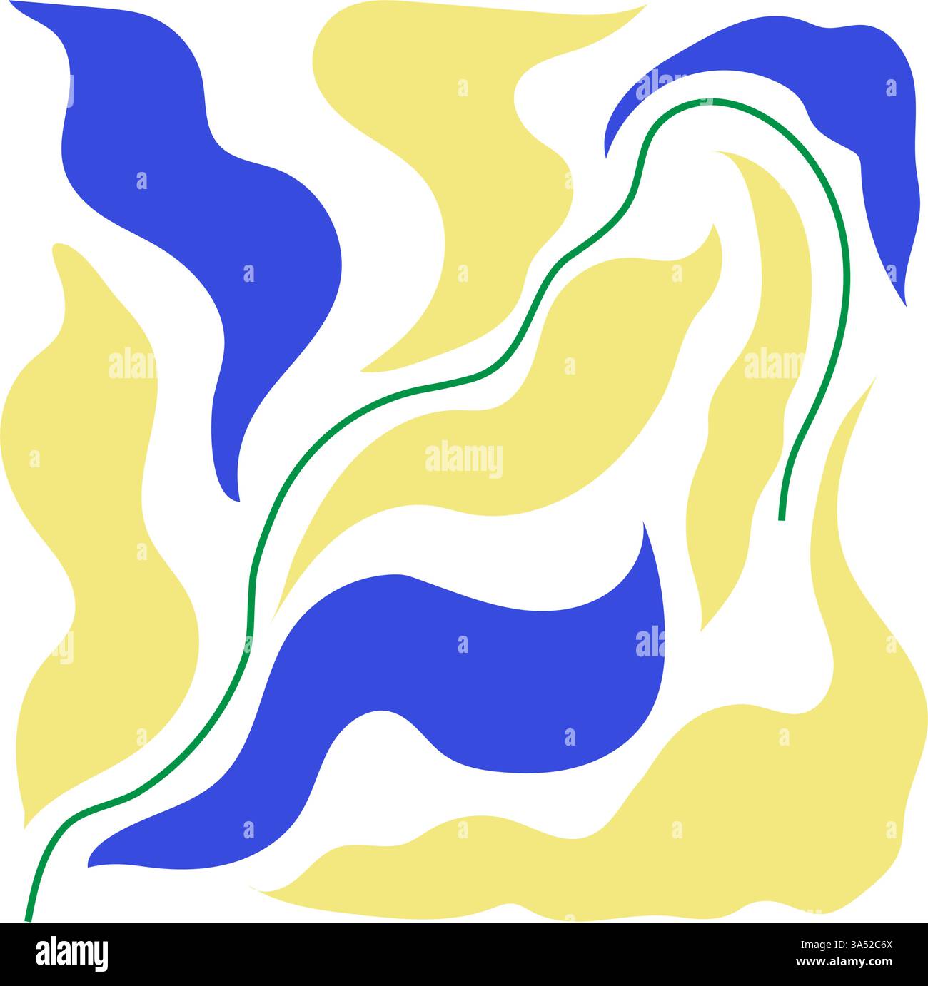 contemporary abstract square flowers cartoon vector illustration Stock ...