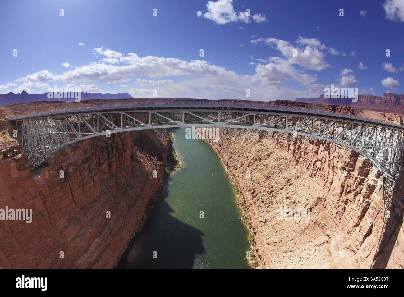 Sleek modern bridge across the Colorado River in the Navajo Reservation ...