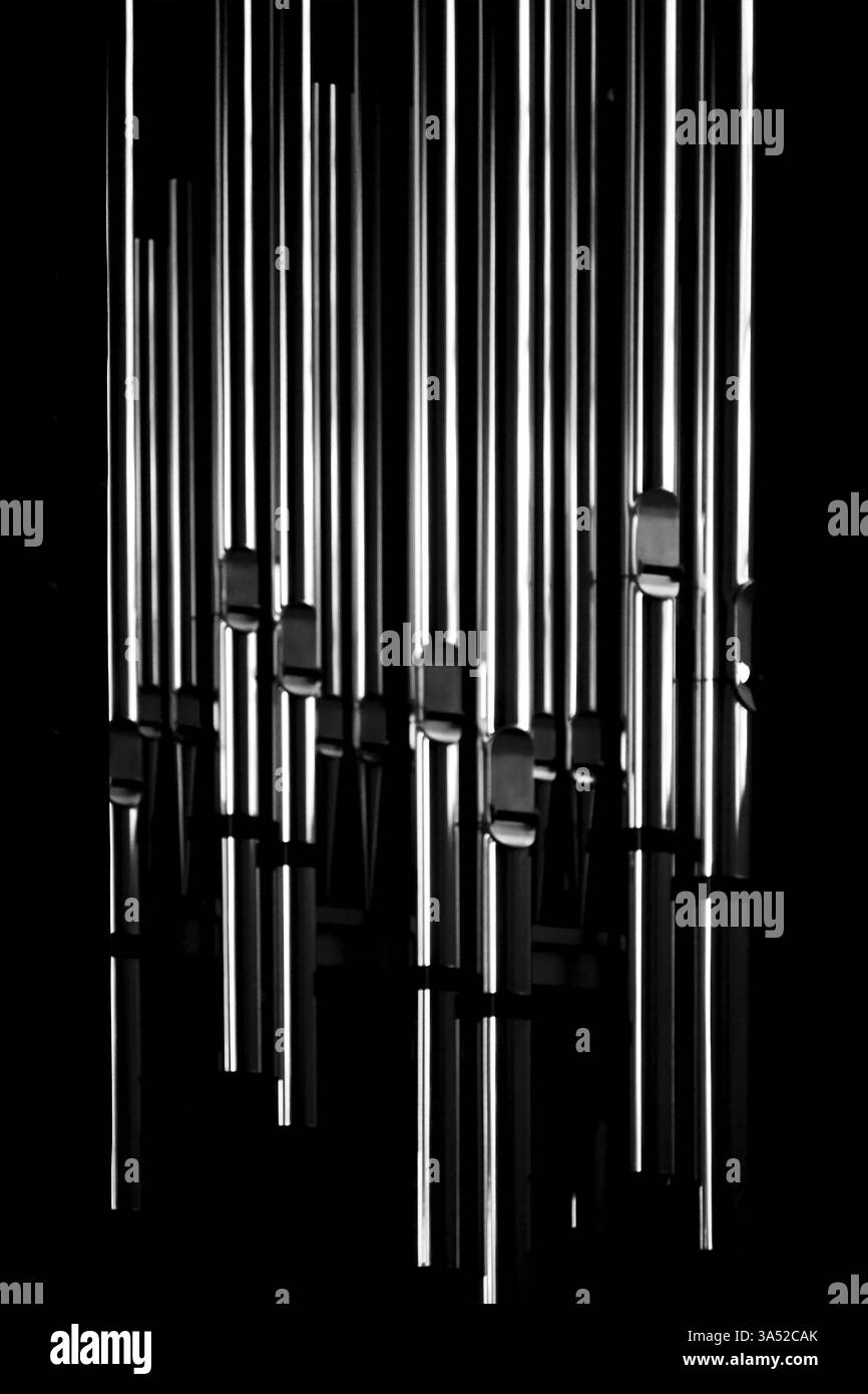 Organ pipe organ metal Black and White Stock Photos & Images - Alamy