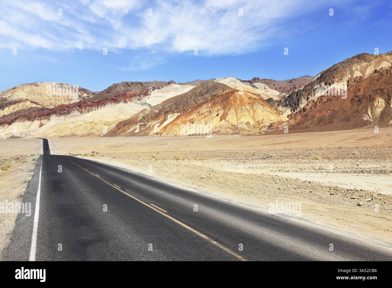 Magnificent quality of the American roads. A straight line as an arrow ...