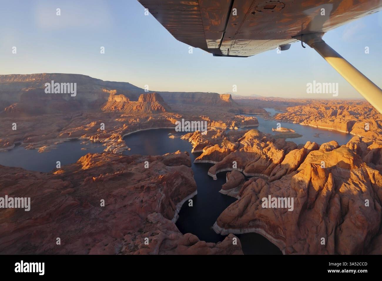 Magnificent lake Powell on a sunset photographed from the plane Stock ...