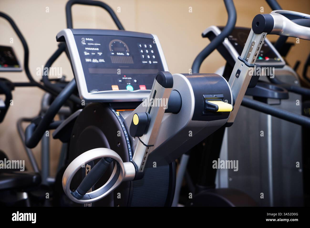 Gym room for residents in apartment building. Different exercise ...