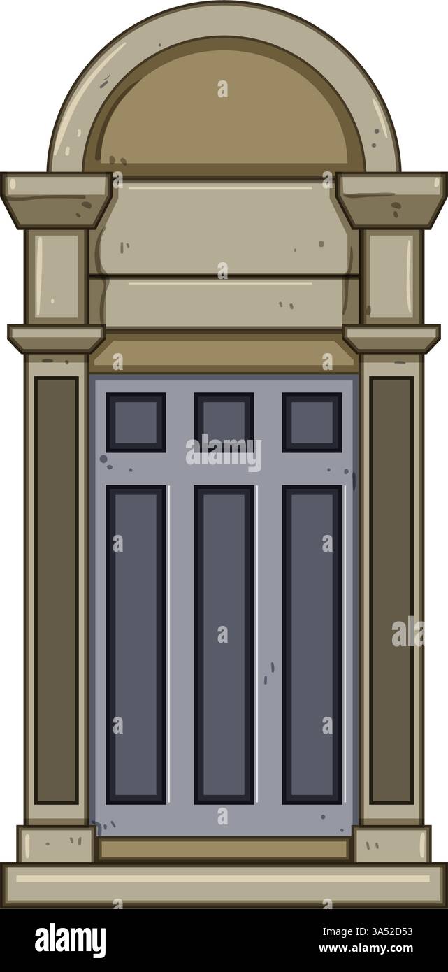 baroque ancient medieval door cartoon vector illustration Stock Vector ...