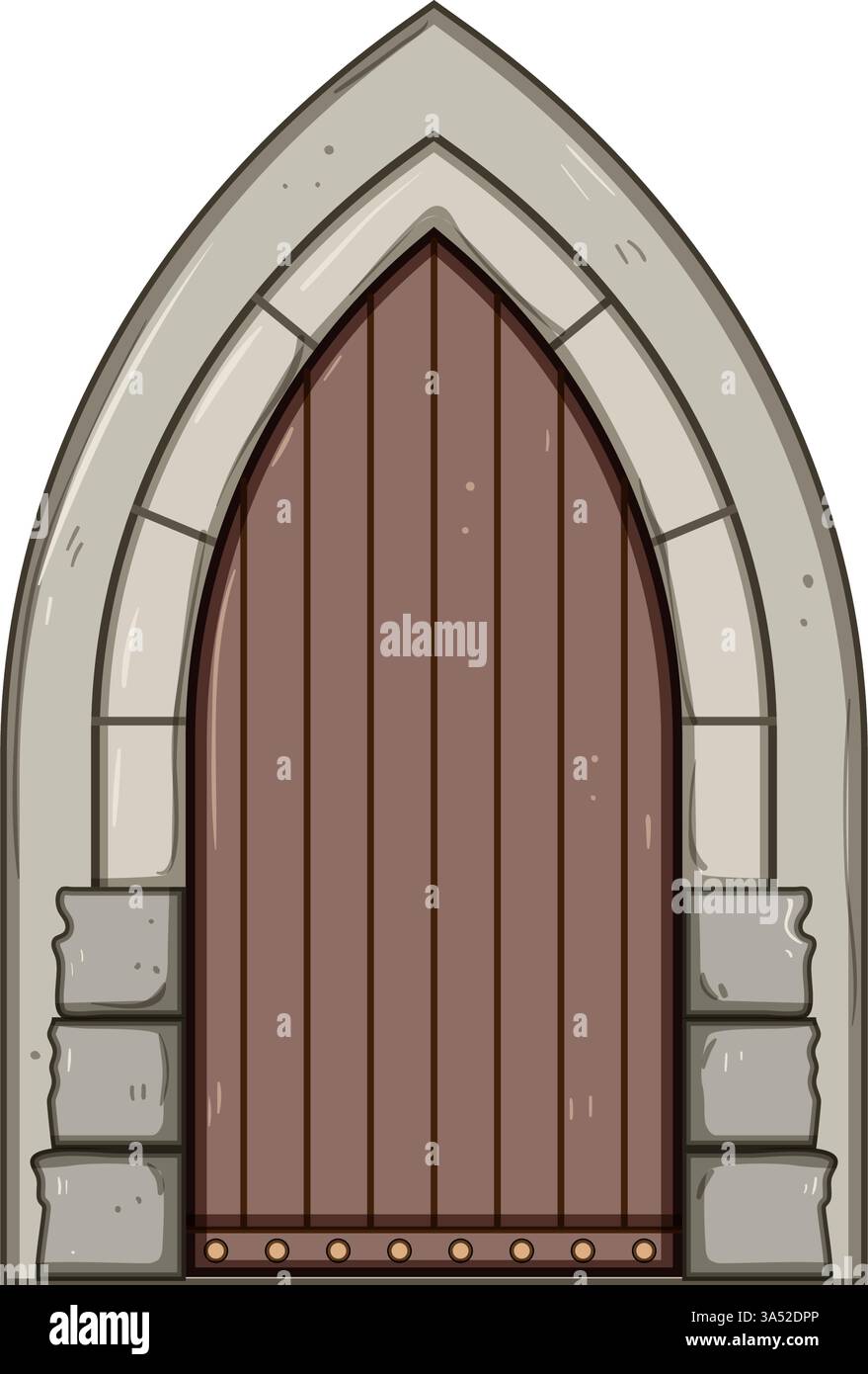 ironwork ancient medieval door cartoon vector illustration Stock Vector ...