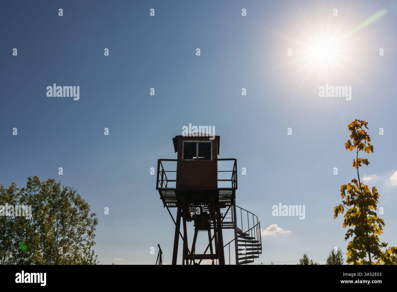 Prison yard lookout tower hi-res stock photography and images - Alamy