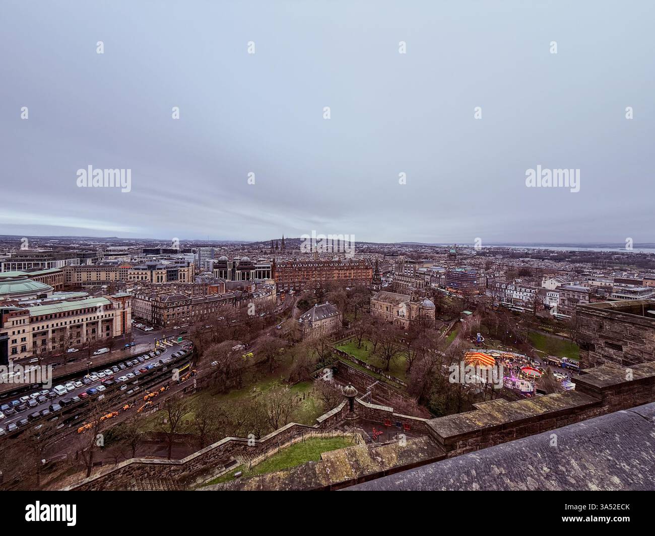 Stunning cityscape view from Edinburgh Castle capturing the the city ...