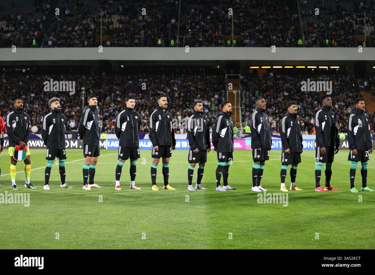 TEHRAN, IRAN - 20 March 2025 - players of United Arab Emirates line up ...