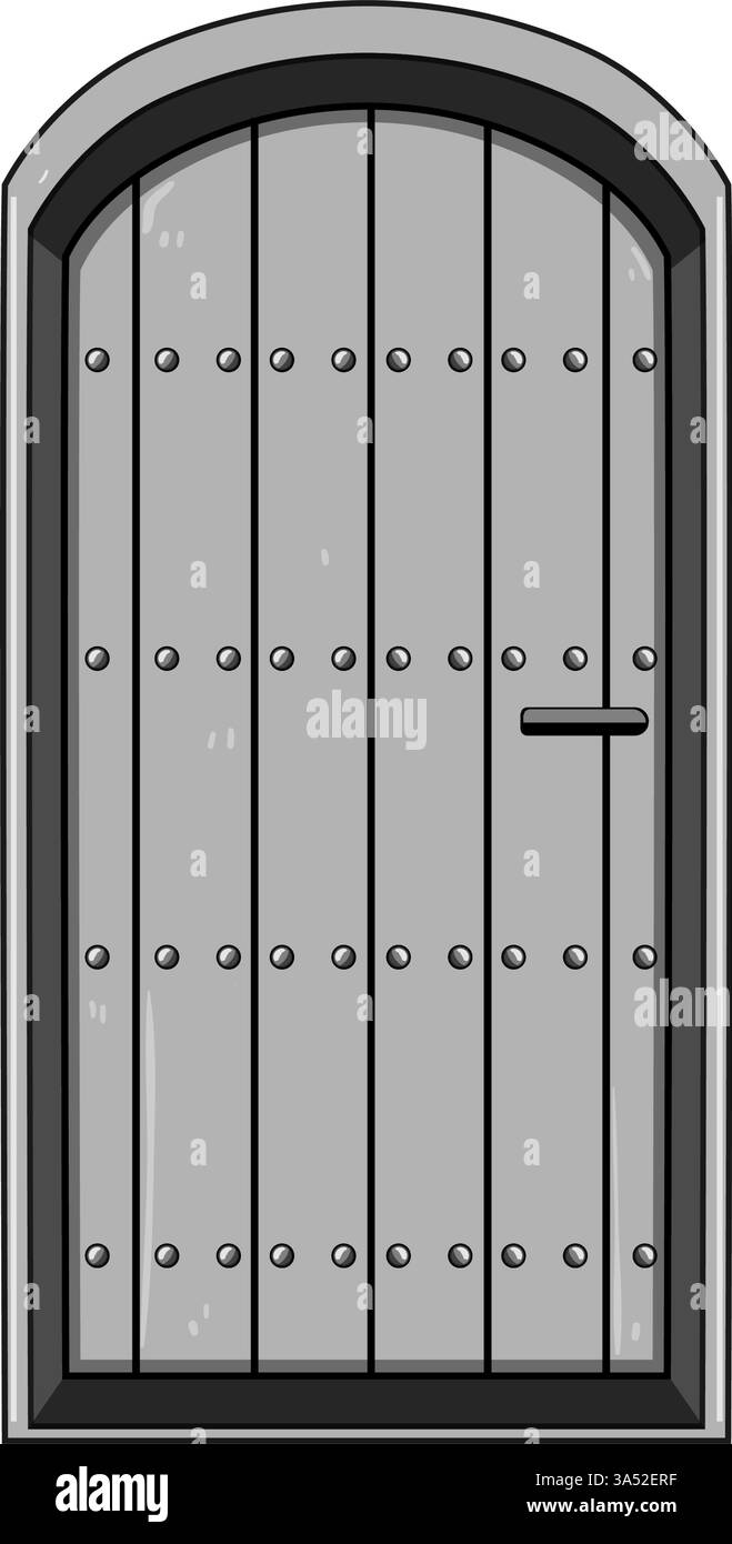 threshold ancient medieval door cartoon vector illustration Stock ...