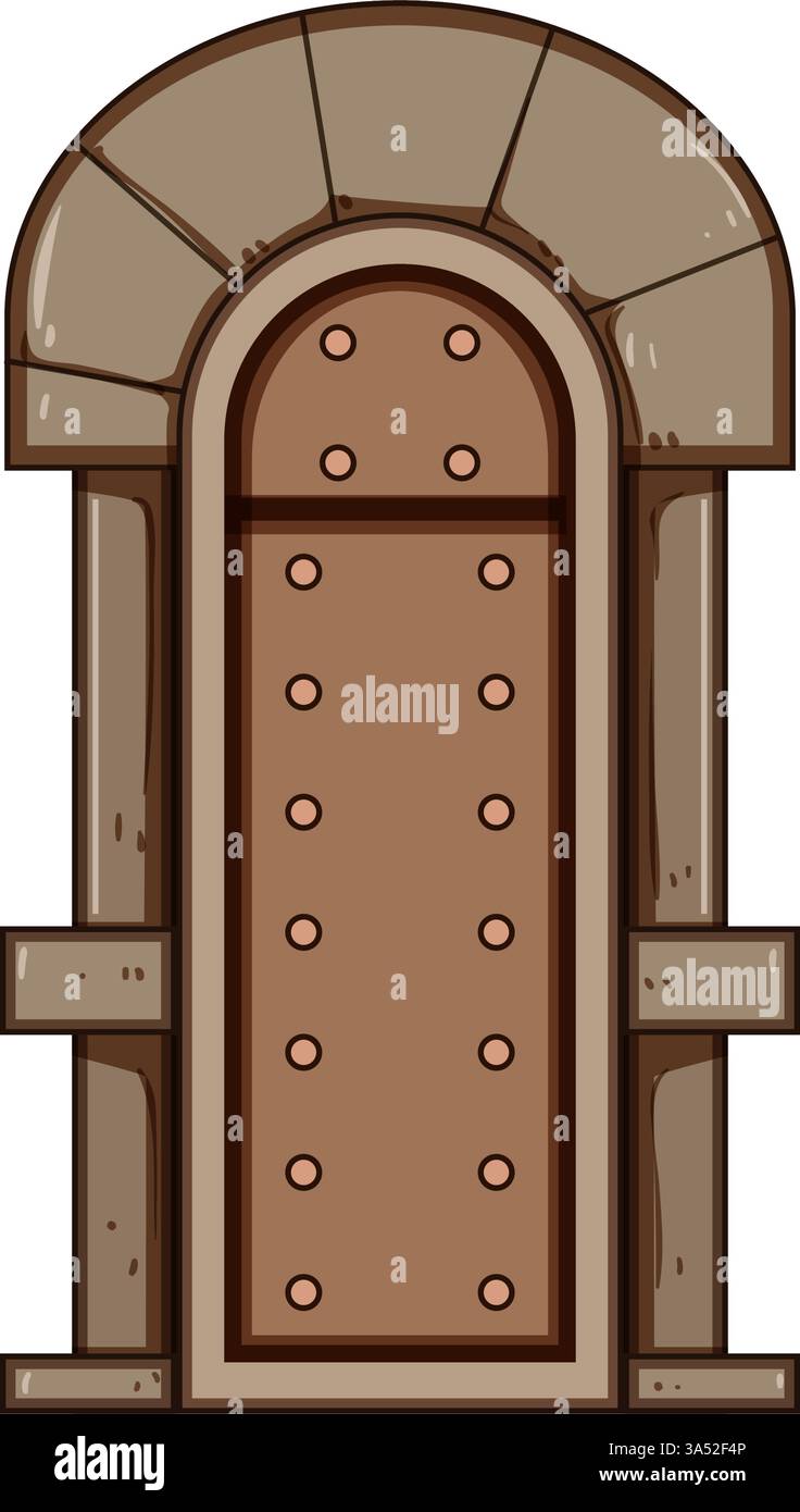 lintel ancient medieval door cartoon vector illustration Stock Vector ...