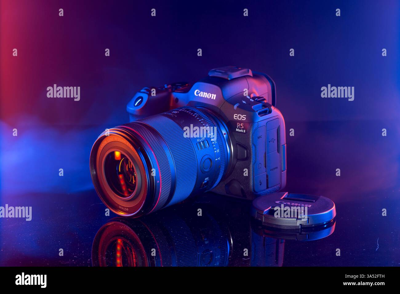 Milan, Italy - March 20, 2025: close up on a Canon EOS R5 Mark II ...