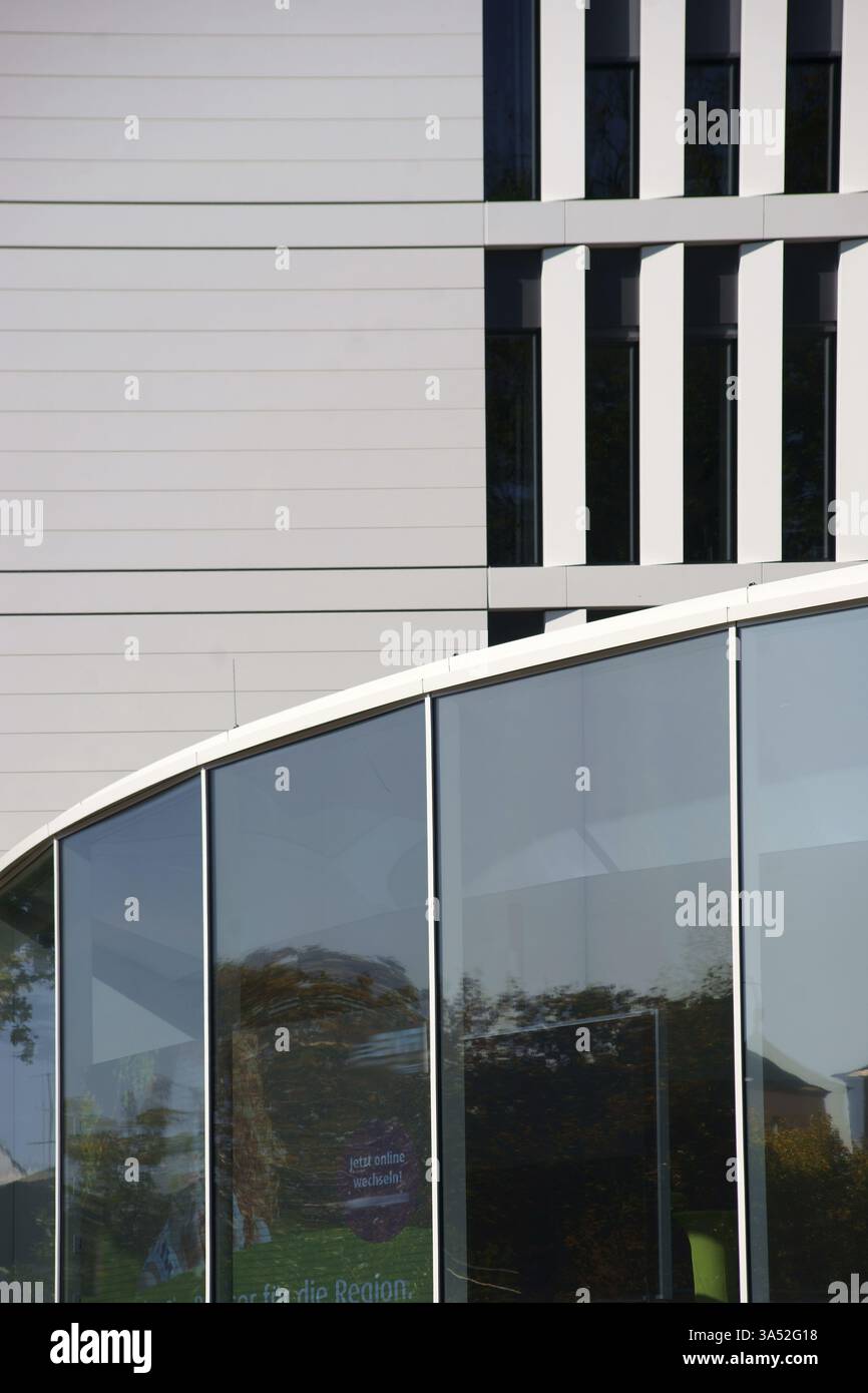 The modern corridor of an office and commercial building with large ...