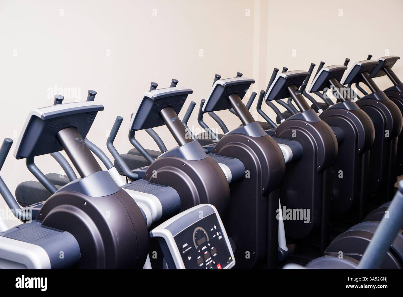 Gym room for residents in apartment building. Different exercise ...