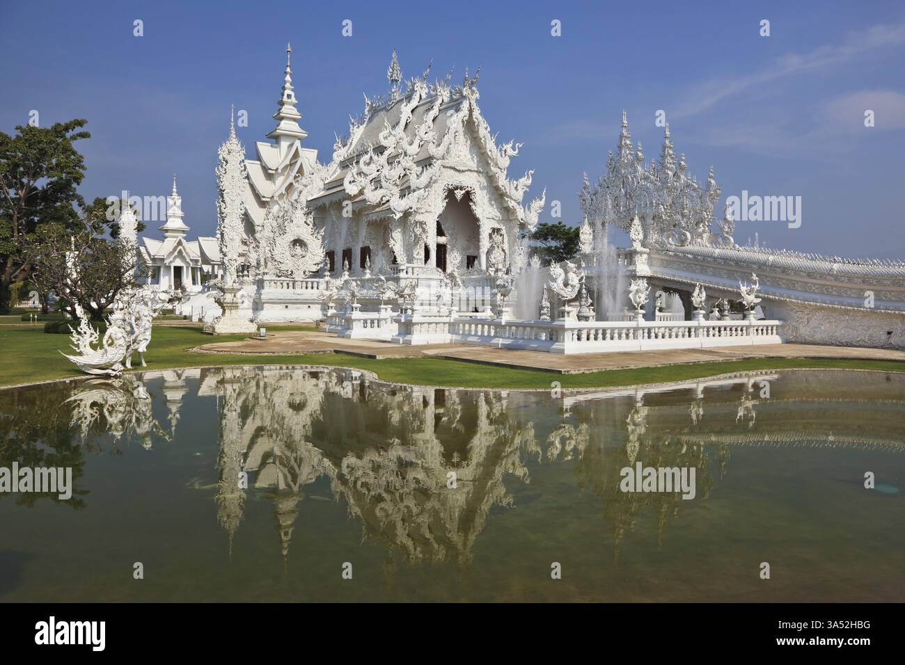 White fairy palace. Built in the style of the new Thai architecture ...