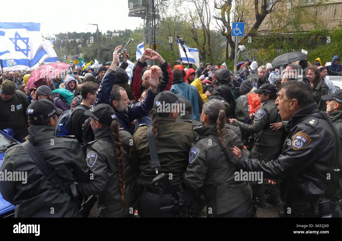 JERUSALEM - MARCH 20: Members of the Israeli Security Force confront ...