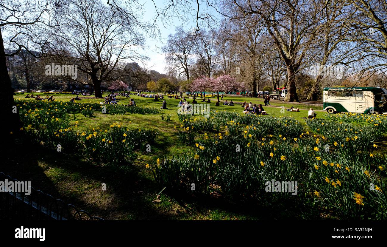 A view of St James' Park from Horse Guards Road opposite the HM ...