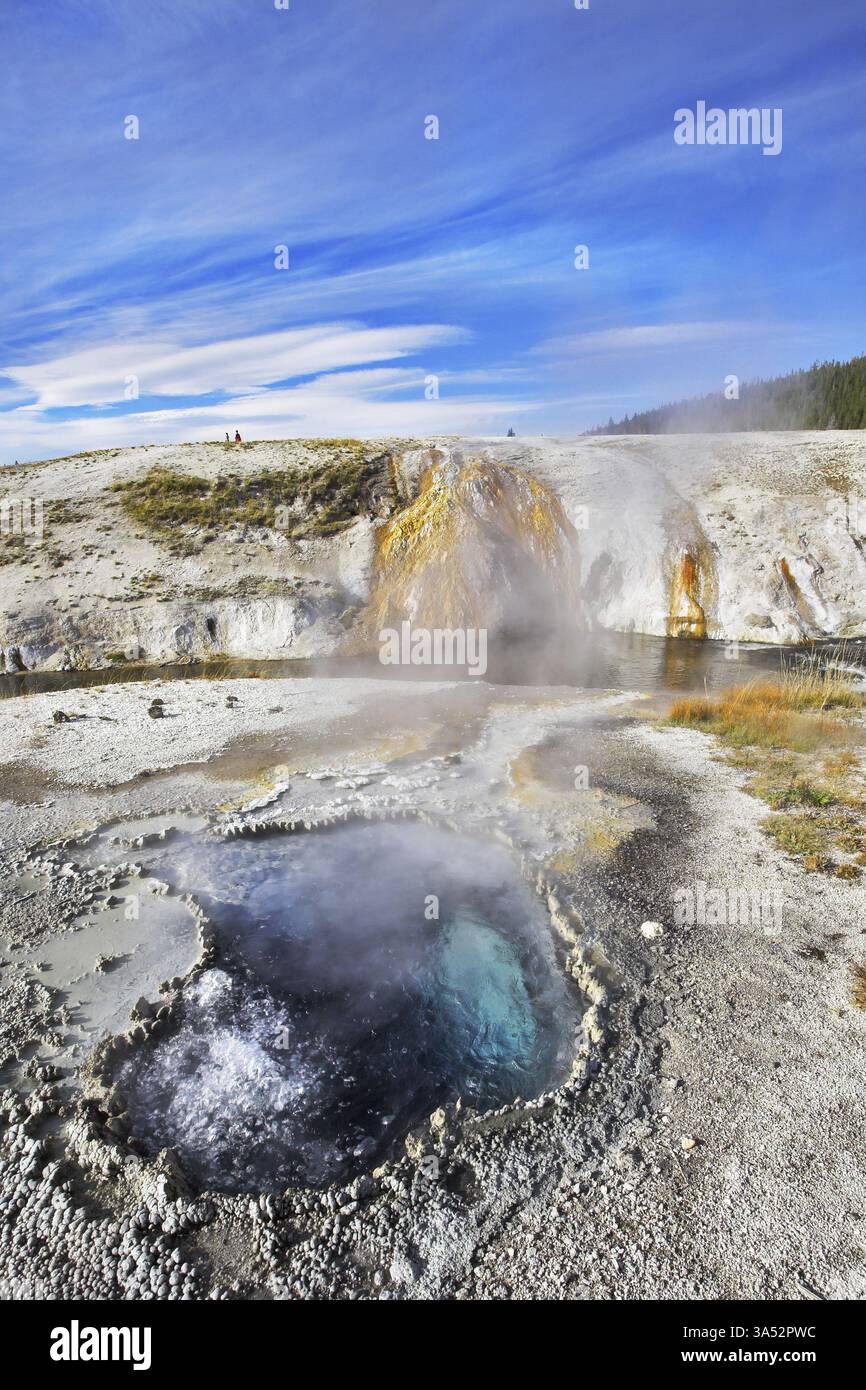 Hot water spring of magnificent dark blue color Stock Photo - Alamy