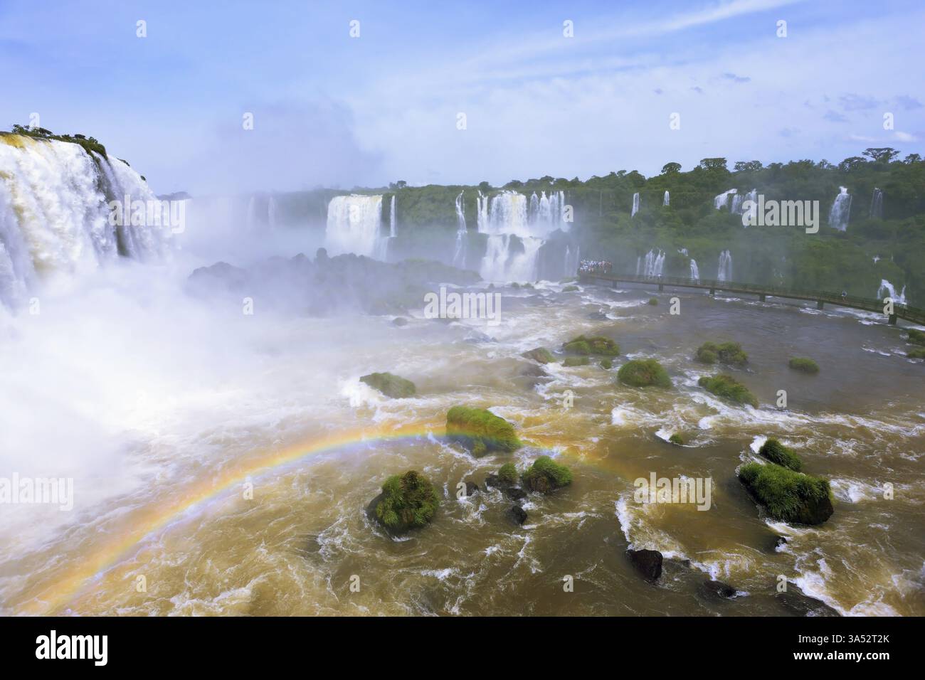 White whipped foam of water and a thin mist over the water. Magnificent ...