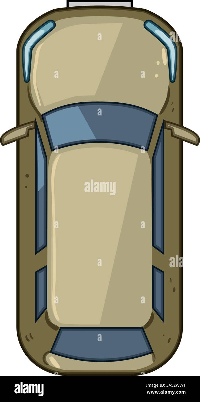 play car top view cartoon vector illustration Stock Vector Image & Art ...