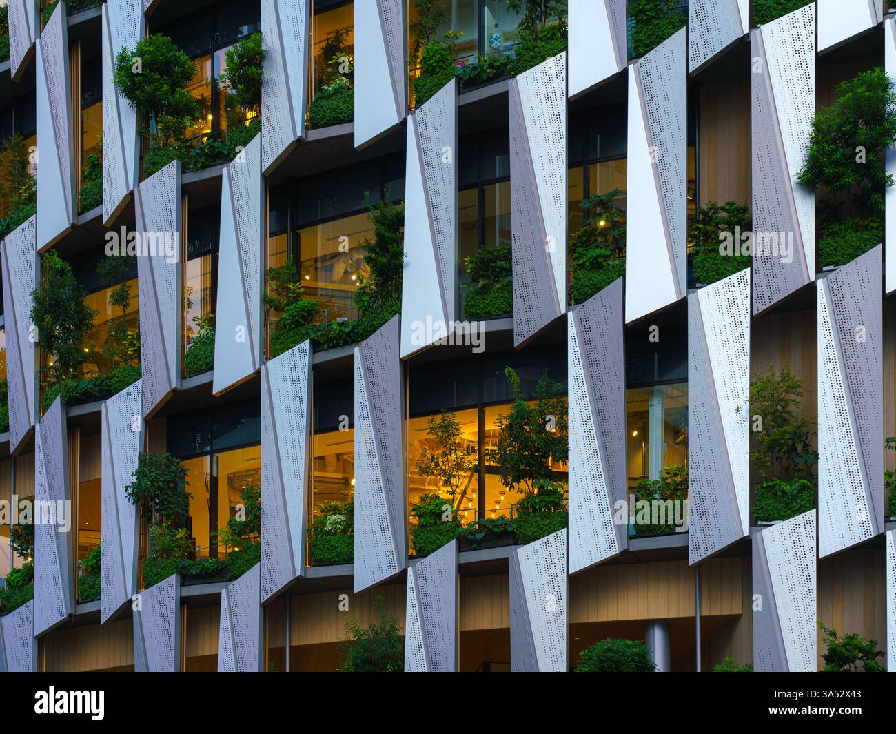 Osaka, Japan - Sep 25 2024, A close-up view of the facade of a modern ...
