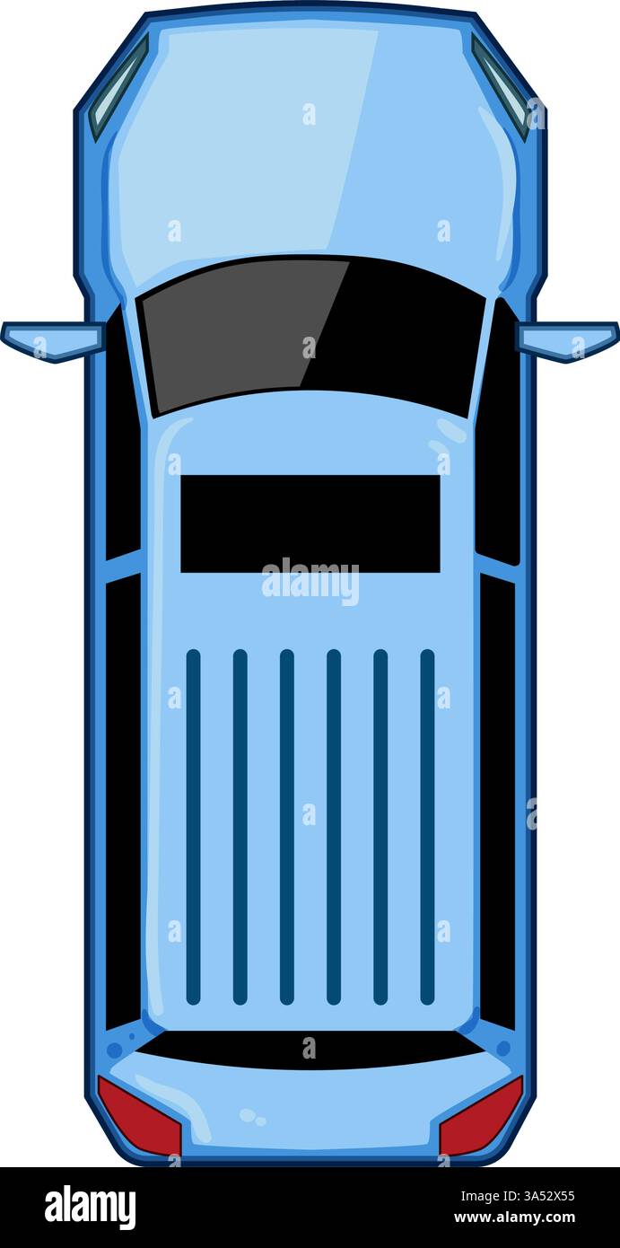 collectible car top view cartoon vector illustration Stock Vector Image ...