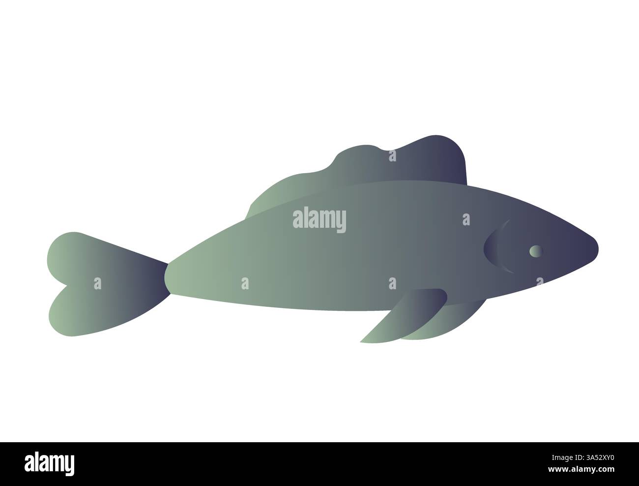 Silver small fish. Icon in flat style. Vector illustration isolated on ...