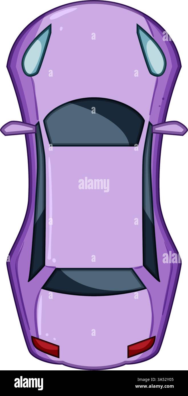 model car top view cartoon vector illustration Stock Vector Image & Art ...