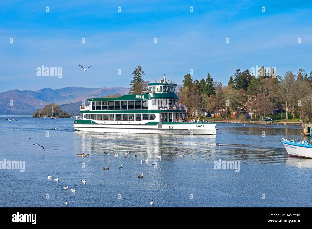 Lake Windermere Ferry photographed on the 1st day of Spring on the ...