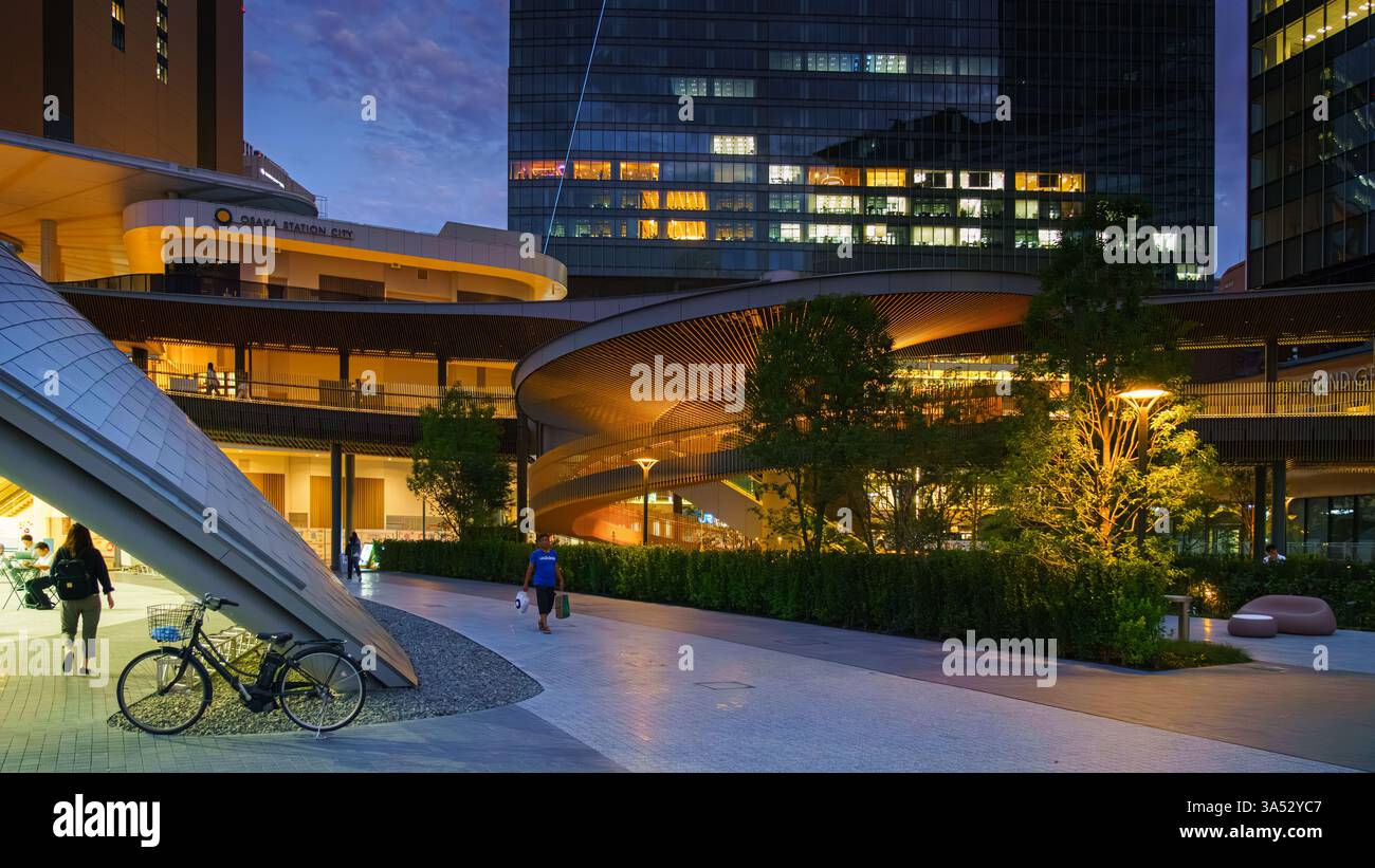 Osaka, Japan - Sep 25 2024, panoramic view of entrance group to Osaka ...