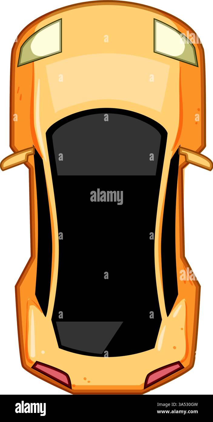 fun car top view cartoon vector illustration Stock Vector Image & Art ...