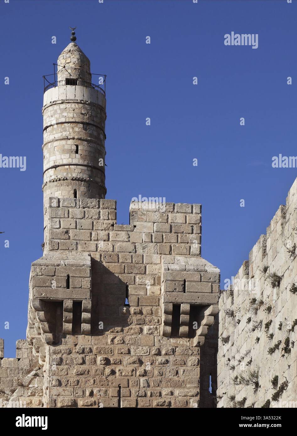 David's tower. Eternal Jerusalem surrounded with indestructible walls ...