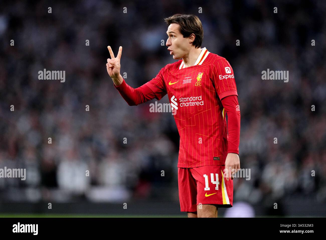 Liverpool's Federico Chiesa during the Carabao Cup final at Wembley ...