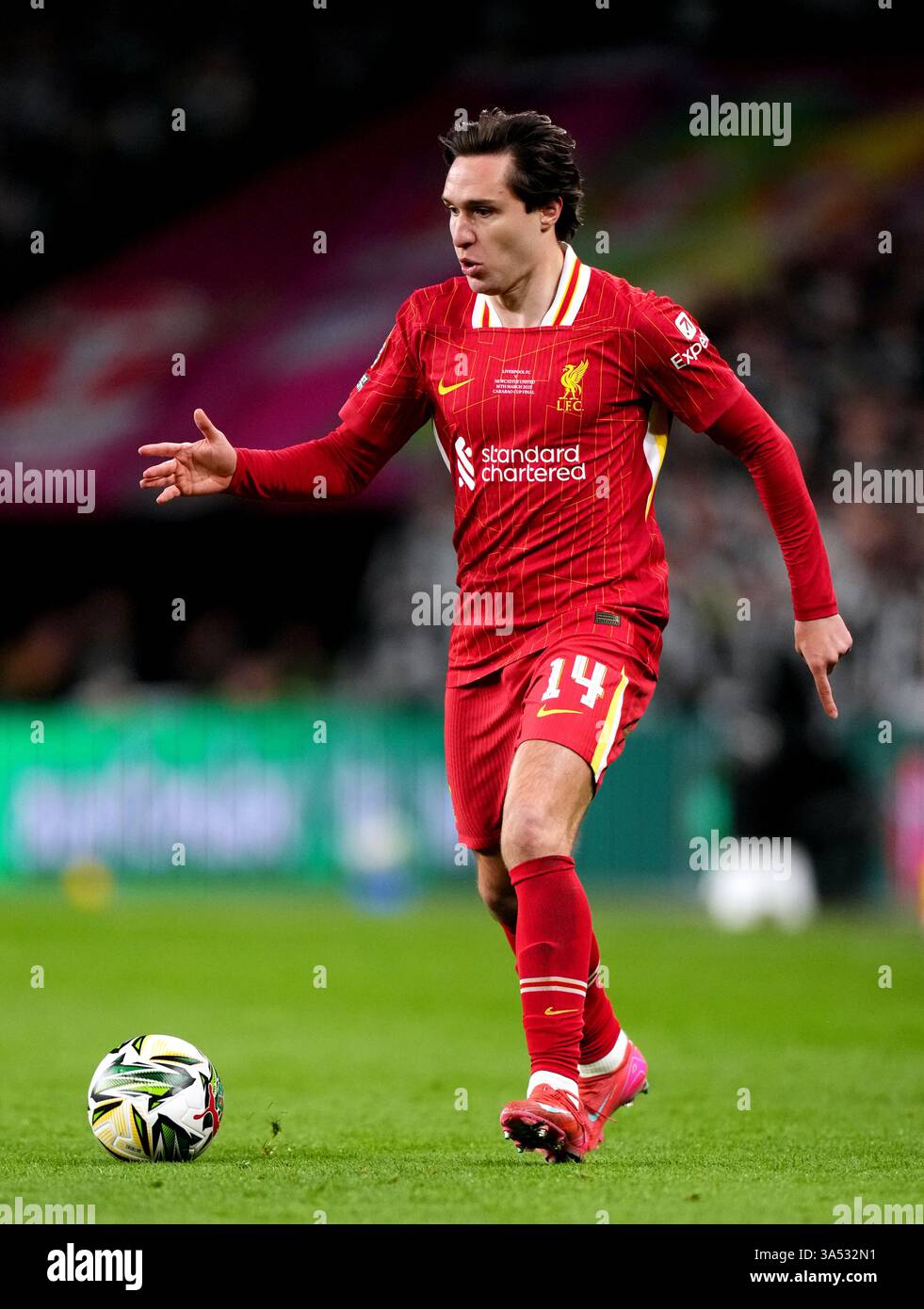 Liverpool's Federico Chiesa during the Carabao Cup final at Wembley ...