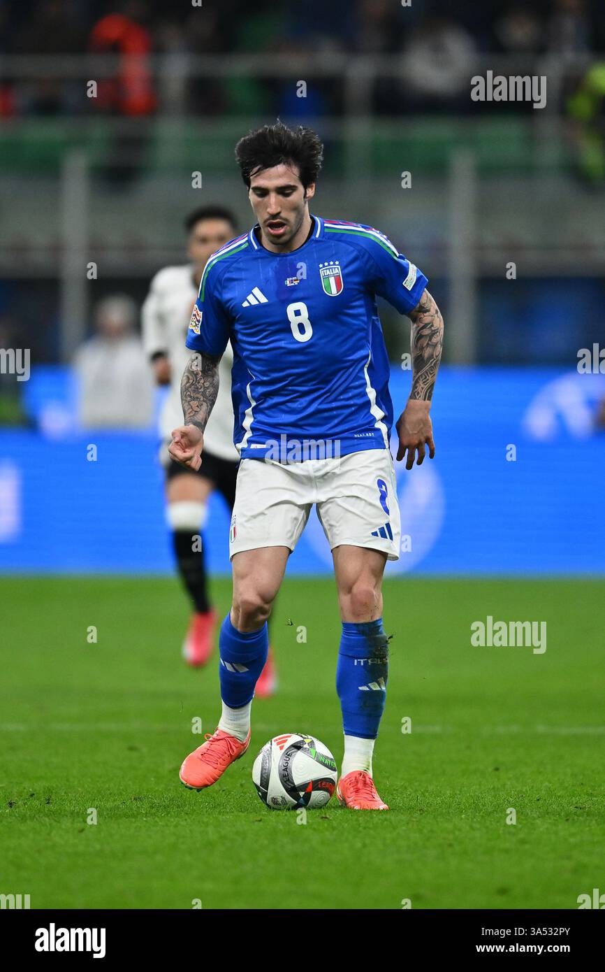 Sandro Tonali (ITA) is in action during the UEFA Nations League quarter ...