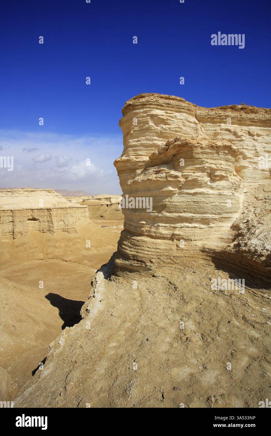 The dry dehydrated canyons in desert near to the Dead Sea Stock Photo ...