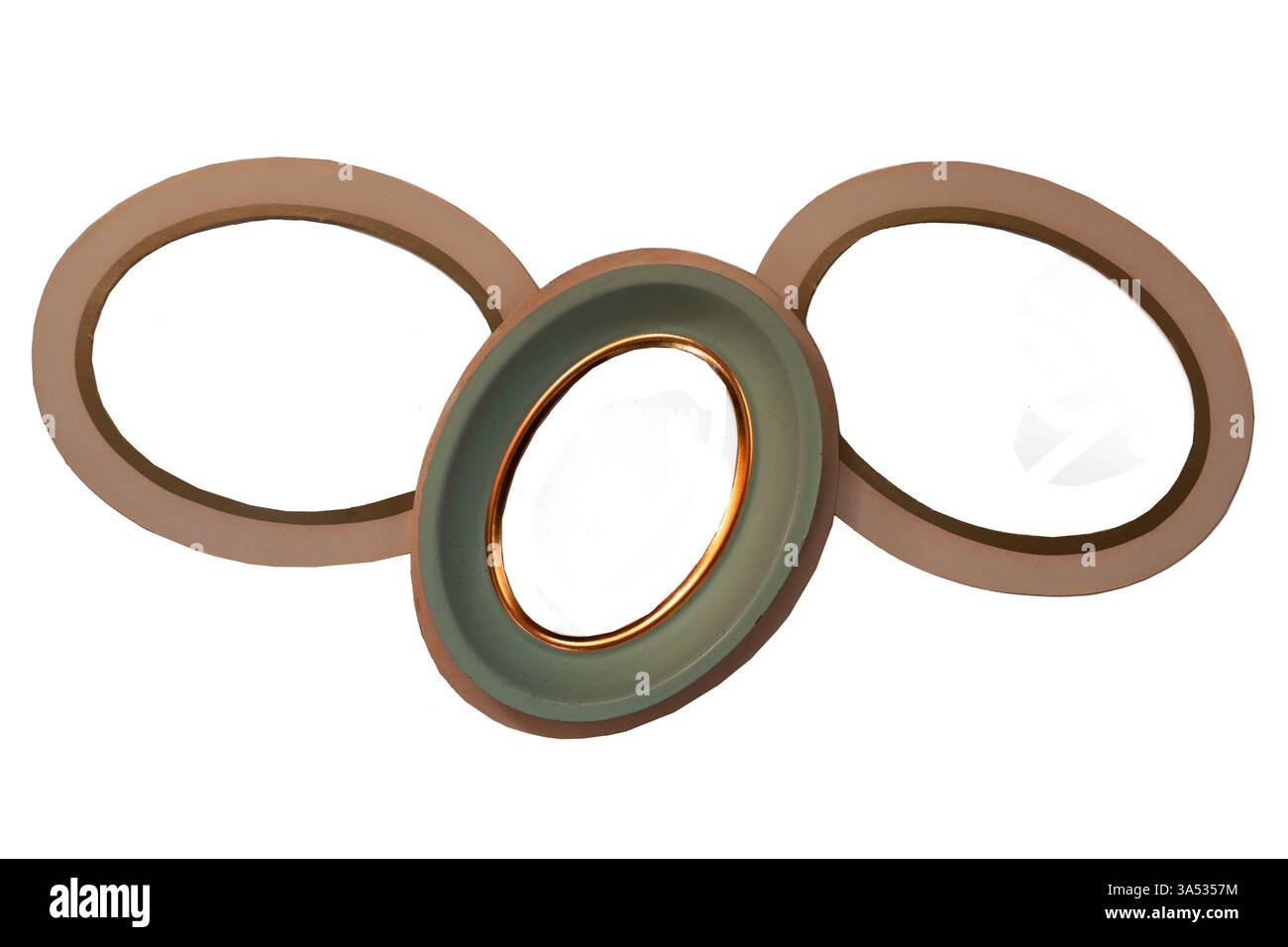 Oval dimensional frames isolated with isolated inserts for text, images ...