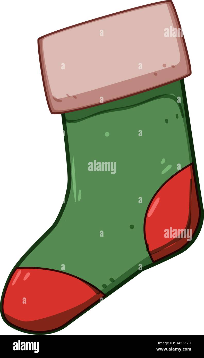 holiday christmas sock cartoon vector illustration Stock Vector Image ...