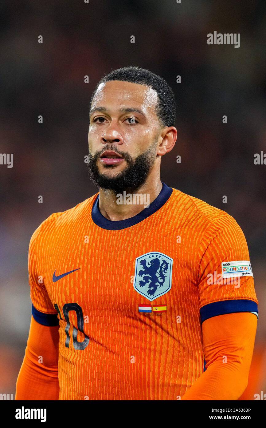 Rotterdam - Memphis Depay of The Netherlands during the first leg of ...