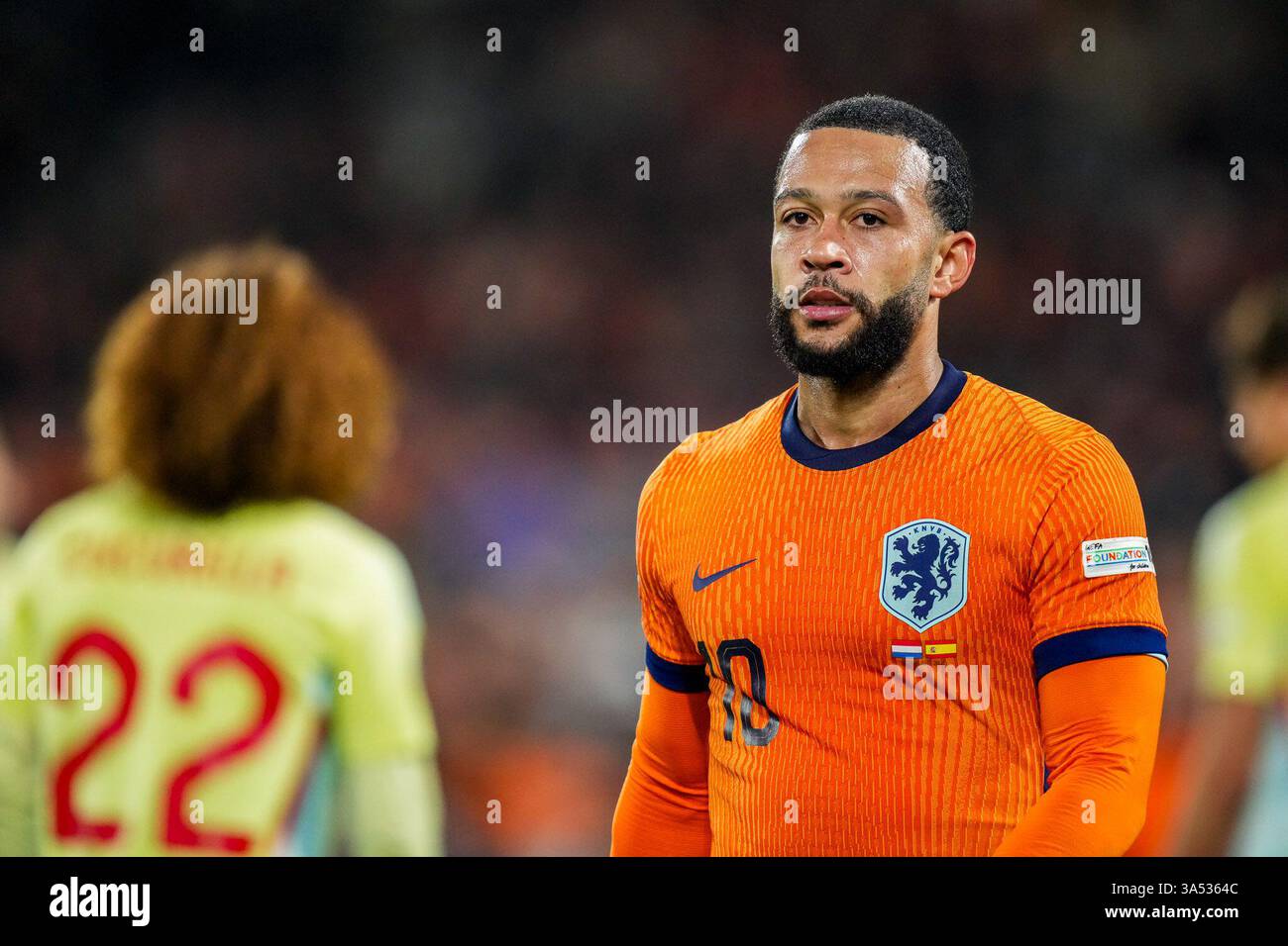 Rotterdam - Memphis Depay of The Netherlands during the first leg of ...