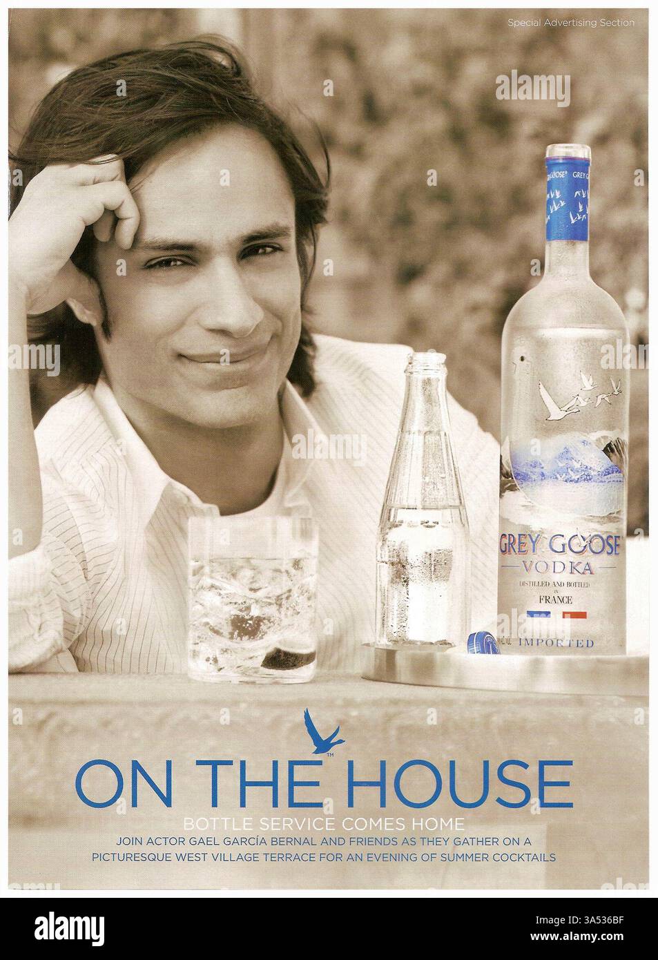 2009 advertisement for Grey Goose Vodka featuring actor Gael Garcia ...