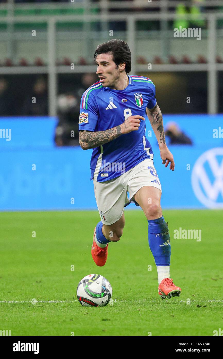 20th March 2025; Stadio San Siro, Milan, Italy, UEFA Nations League Football, Quarter Finals ...