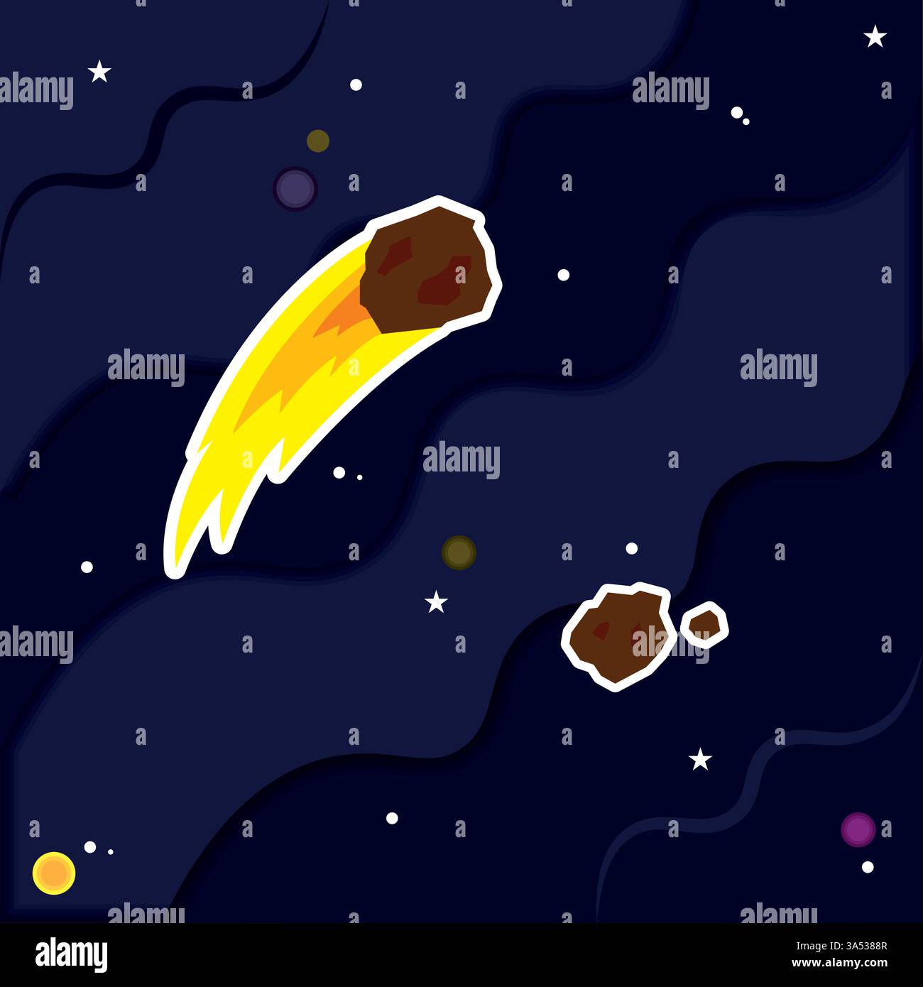 Colored universe background with pair of meteors Vector Stock Vector ...