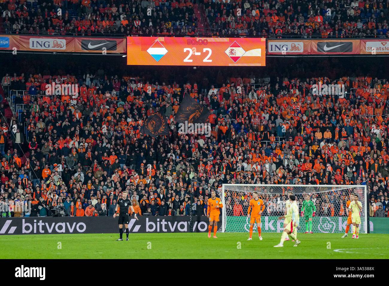 Rotterdam, The Netherlands. 20th Mar, 2025. Rotterdam - Score board ...
