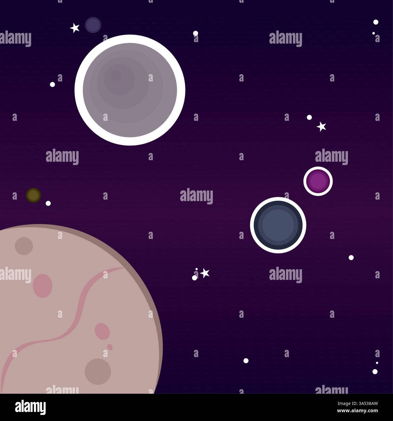 Colored universe background with a group of planets Vector Stock Vector ...